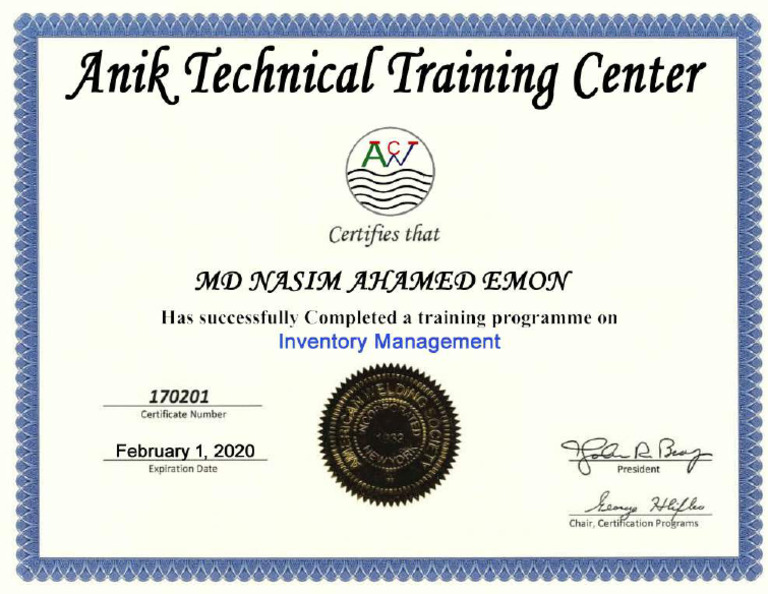 MD Nasim Ahamed Emon Certificate-Compressed | PDF