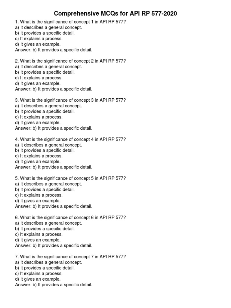 API RP 577 Comprehensive MCQs 2 | PDF | Contemporary Philosophy ...