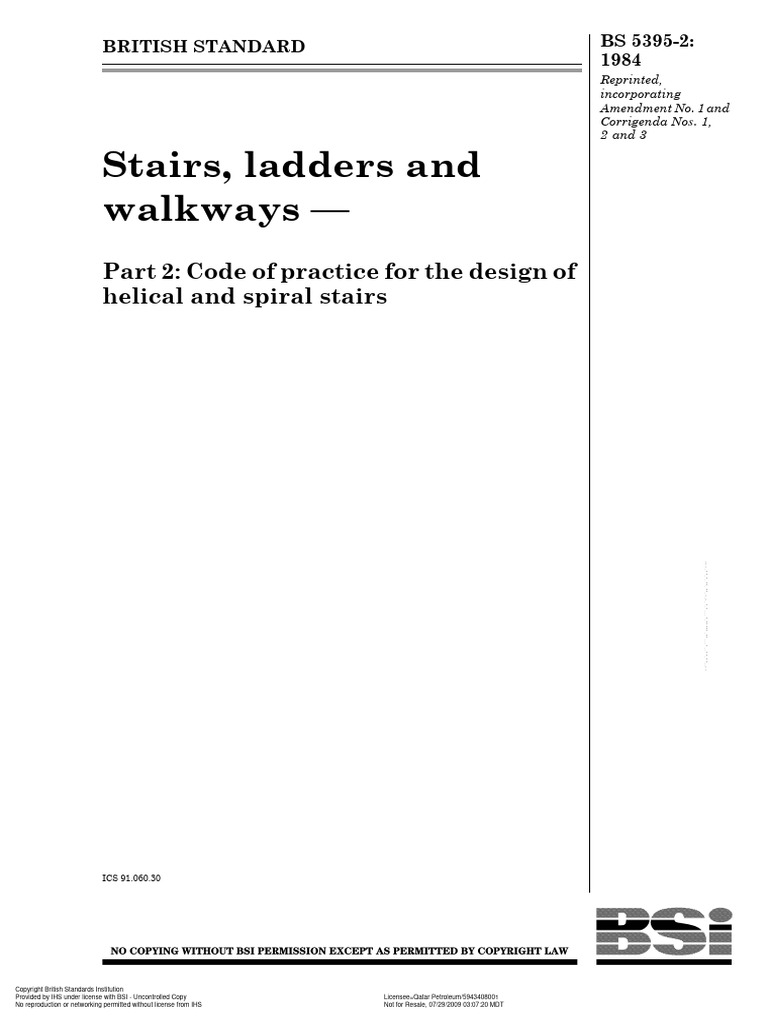 BS 5395-2 Ladders Walkways | PDF | Stairs
