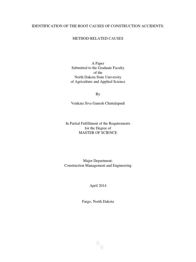 Identification of the Root Causes of Construction Accidents - Method ... Identification of the Root Causes of Construction Accidents - Method ...