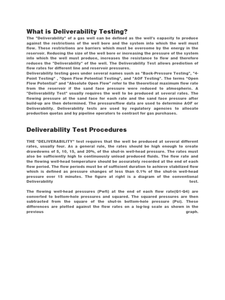 What Is Deliverability Testing | PDF | Fluid Dynamics | Petroleum Reservoir
