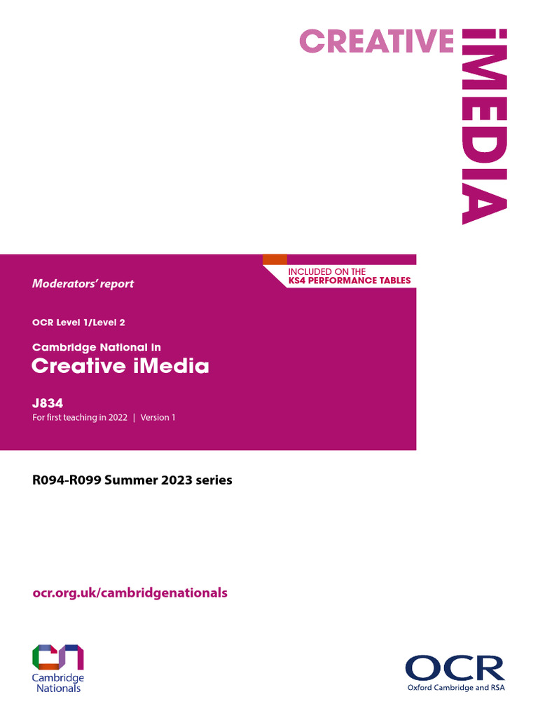 Cambridge National Creative iMedia Report | PDF | Educational Technology | Creativity