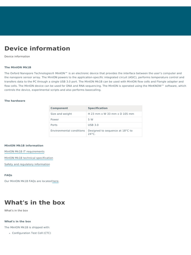 Manual MinIon | PDF | Usb | Dna Sequencing