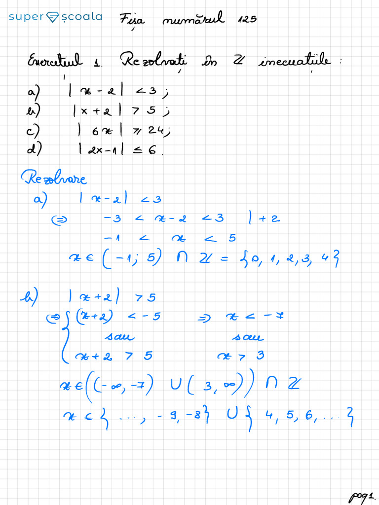Fisa Mate 125 Rezolvare | PDF