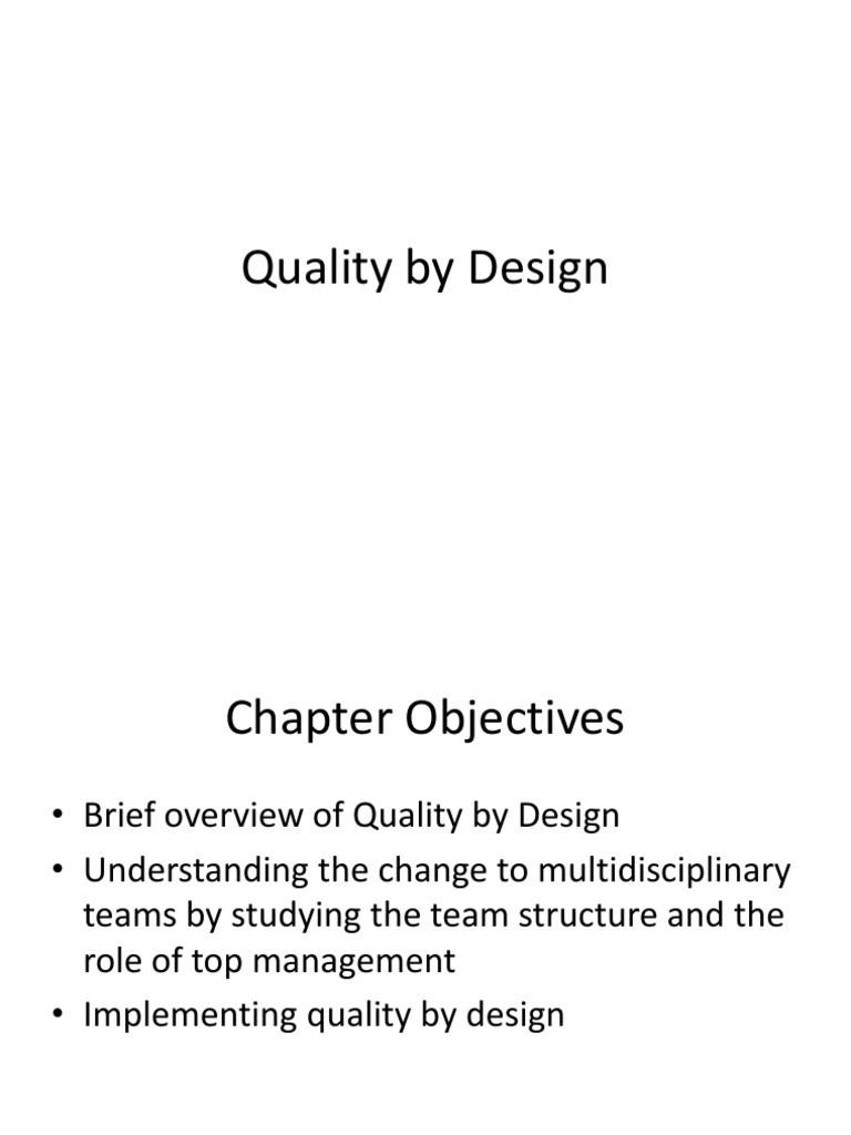 Quality by Design in TQM Overview | PDF