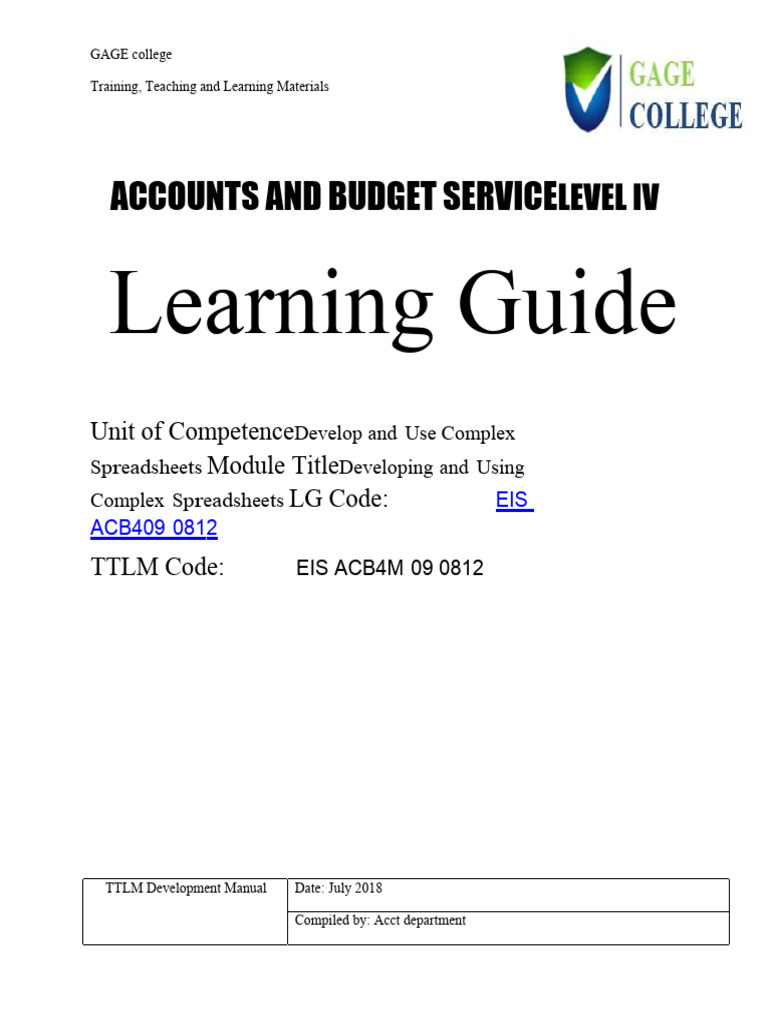 Develop and Use Complex Spreadsheets | PDF | Microsoft Excel | Spreadsheet