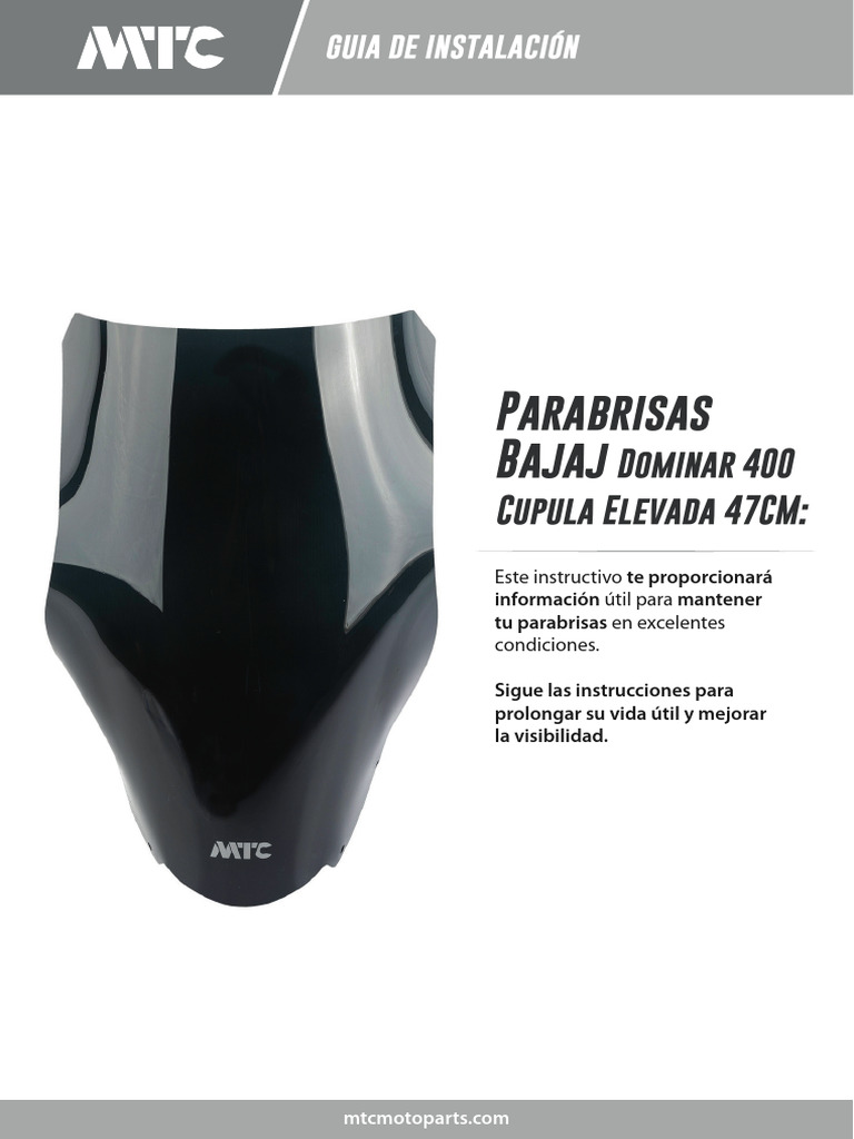 Manual Bajaj Dominar 400 Cupula Elevada 47CM Ar | PDF