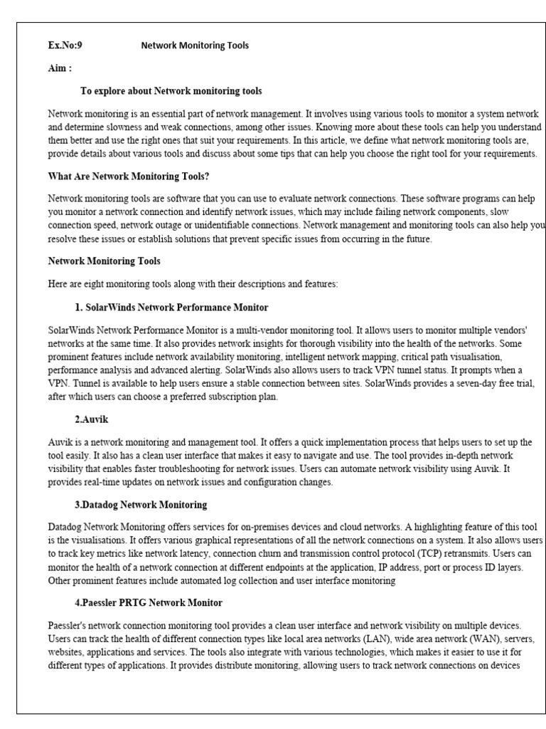 NS ex no 9 | PDF | Computer Network | Information And Communications Technology