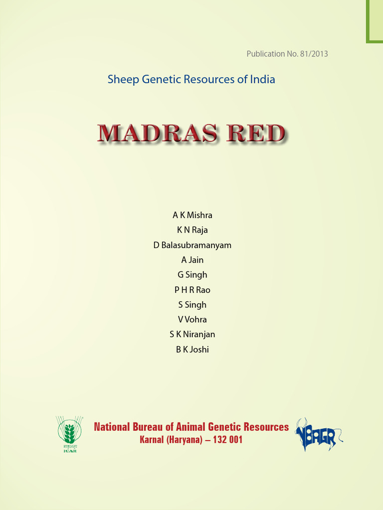 Madras Red Sheep | PDF | Sheep | Livestock