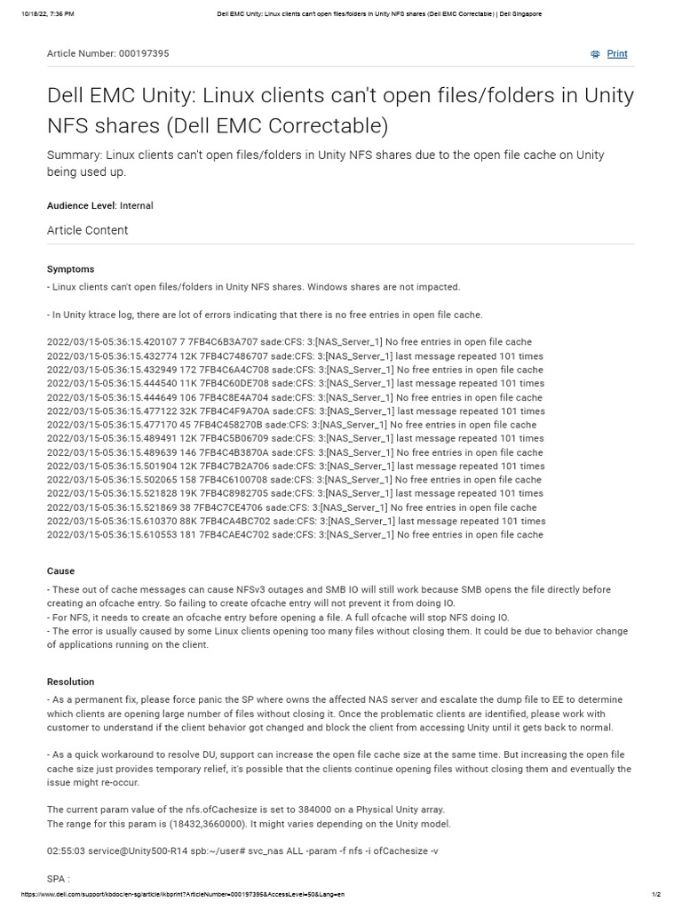 Dell EMC Unity - Linux Clients Can't Open Files - Folders in Unity NFS ...