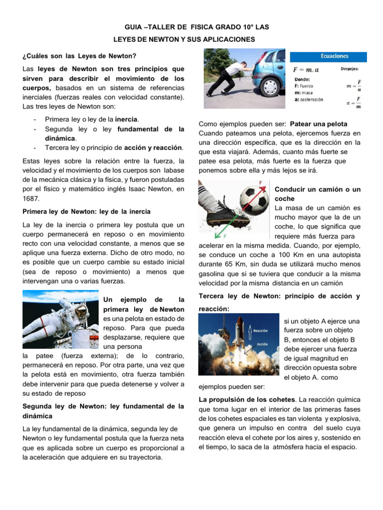Las Leyes de Newton y Sus Aplicaciones | PDF | Las leyes del movimiento ...