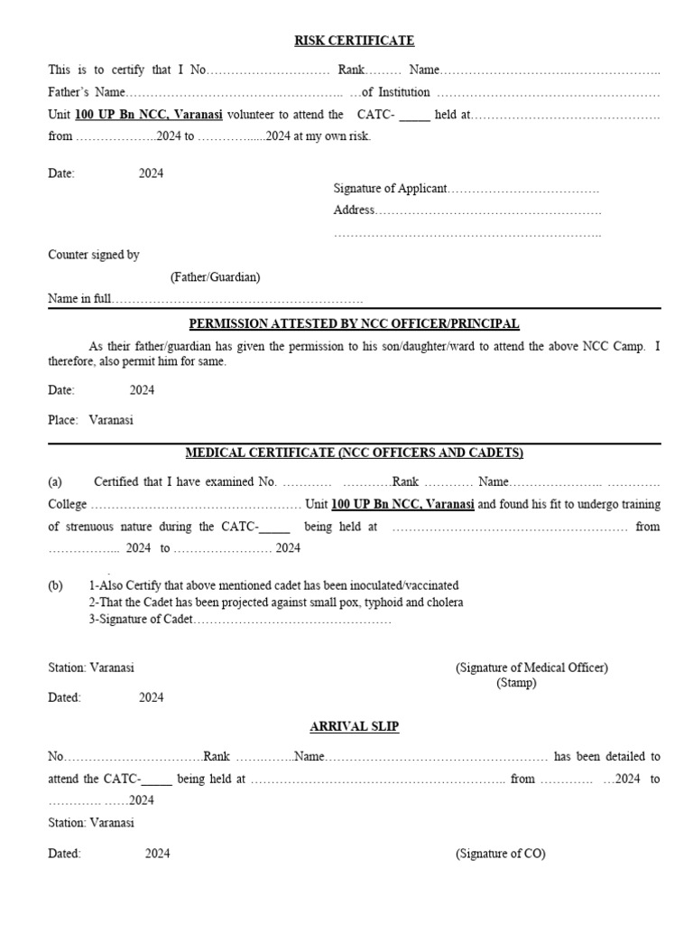 Camp Risk Form | PDF | Law