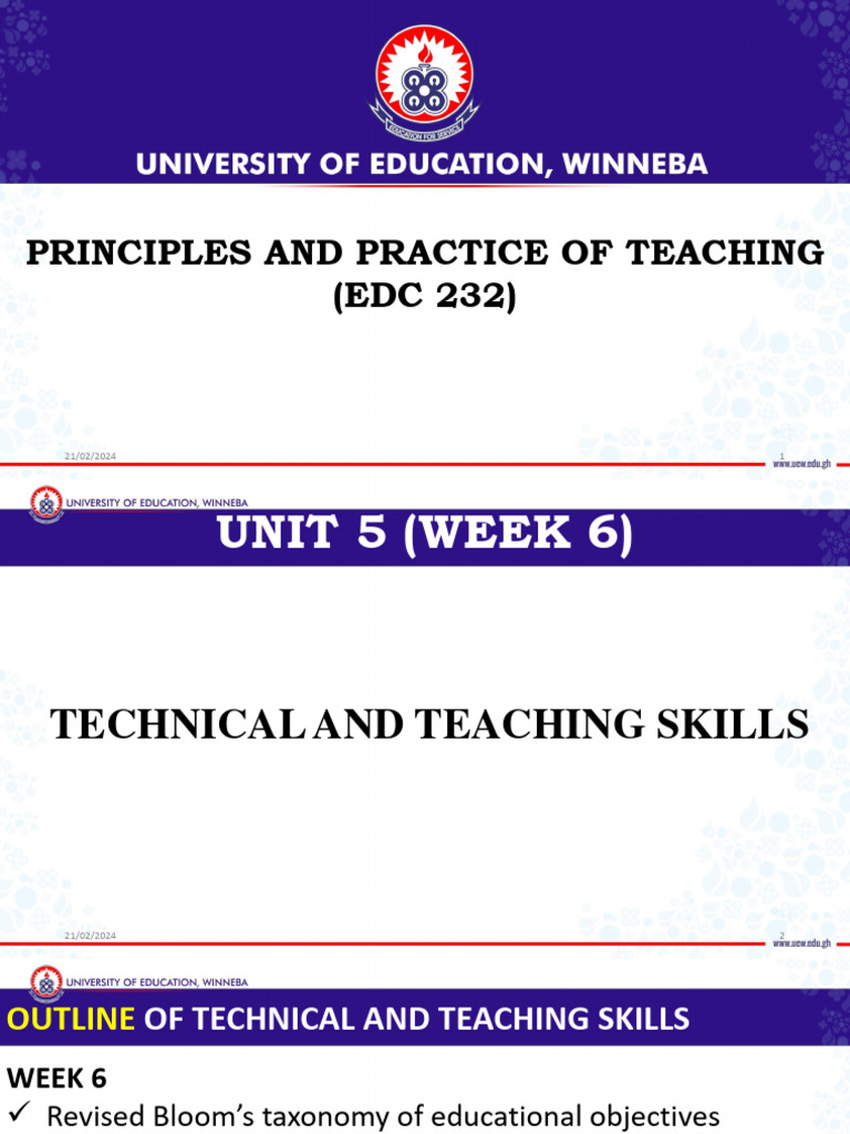 Technical and Teaching Skills (WK6) | PDF | Learning | Educational ...