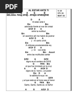 Acordes y letra de "Al estar ante Ti" | PDF
