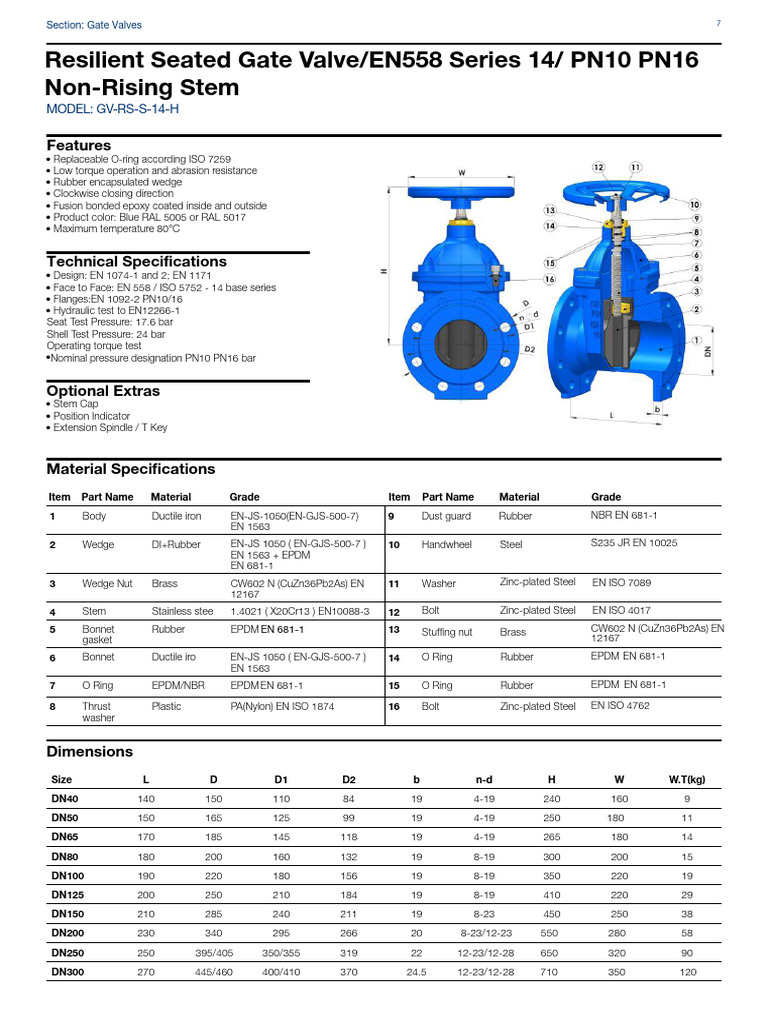 Gate Valve Series 14 | PDF | Valve | Mechanical Engineering