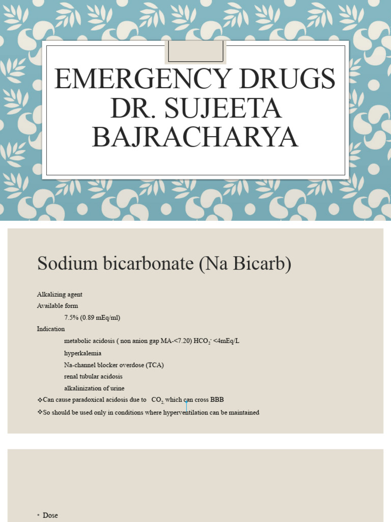 Emergency Drugs and Dosages Guide | PDF | Internal Medicine | Medical ...