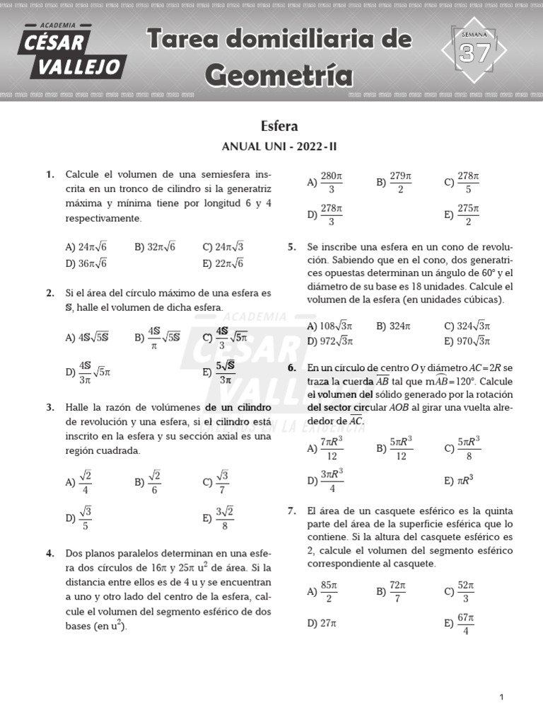 G Auni Dom Sem37 | PDF | Esfera | Geometría del plano euclidiano