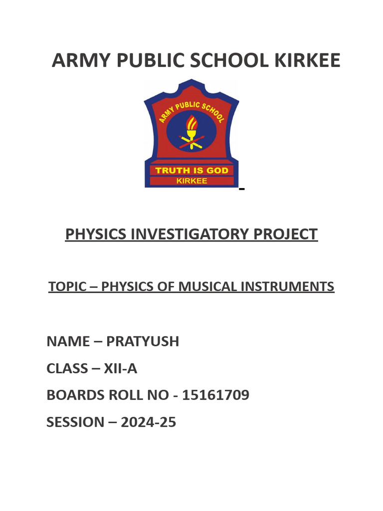 Physics Investigatory Project | PDF | Guitars | String Instruments