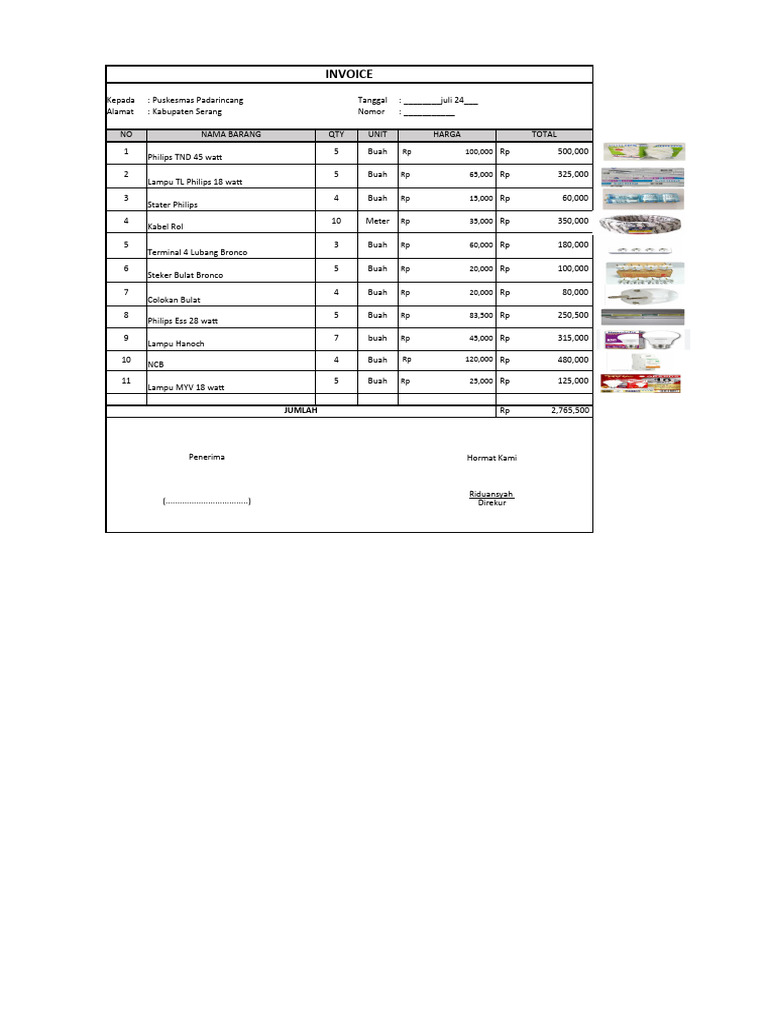 KUMPULAN INVOICE Listrik Jui 2024 | PDF
