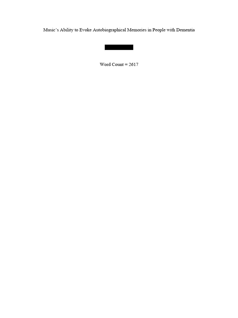 MusicPsych H1 Example #3 | PDF | Memory | Dementia