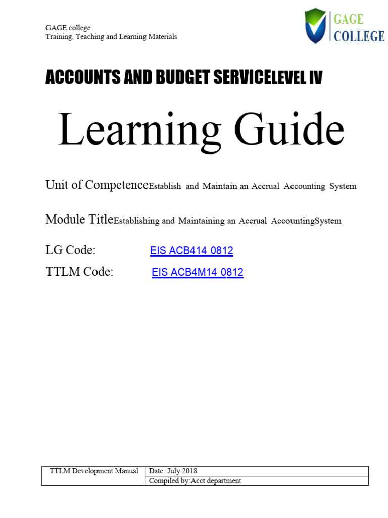 Establish and Maintain Accrual Accounting System | PDF | Debits And ...