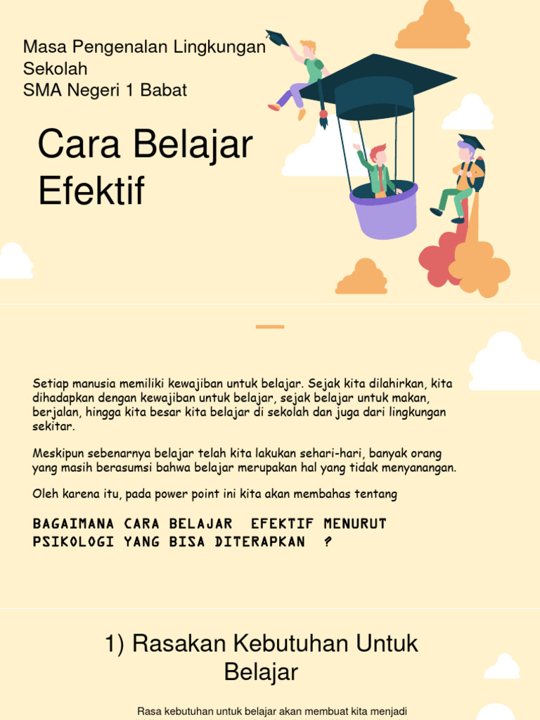 Cara Belajar Efektif | PDF | Karier & Perkembangan | Pengembangan Diri