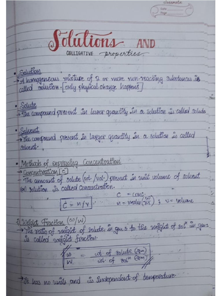 Solutions Notes | PDF