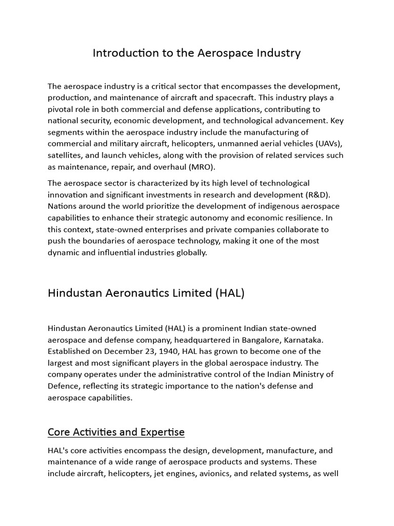 About HAL and Perspective Plan | PDF | Aerospace | Corporate Social ...