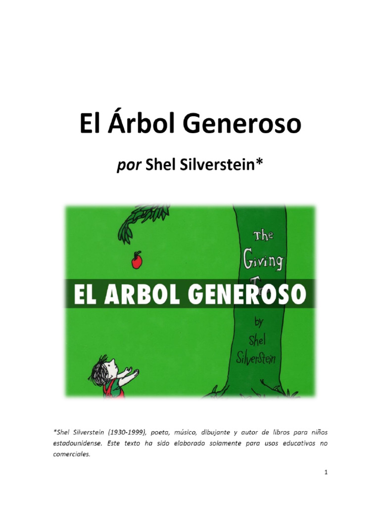 El Árbol Generoso Por Shel Silverstein - PDF | PDF