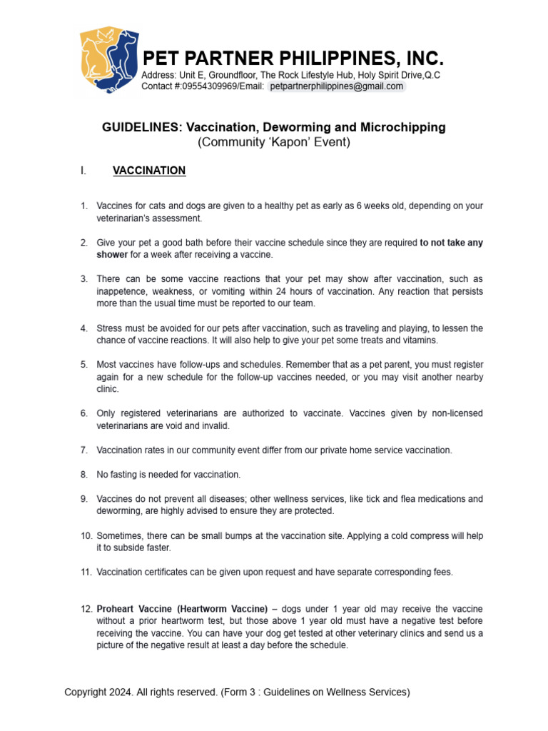 FORM 3 Wellness Services Guidelines MN 2024 | PDF | Vaccination | Vaccines