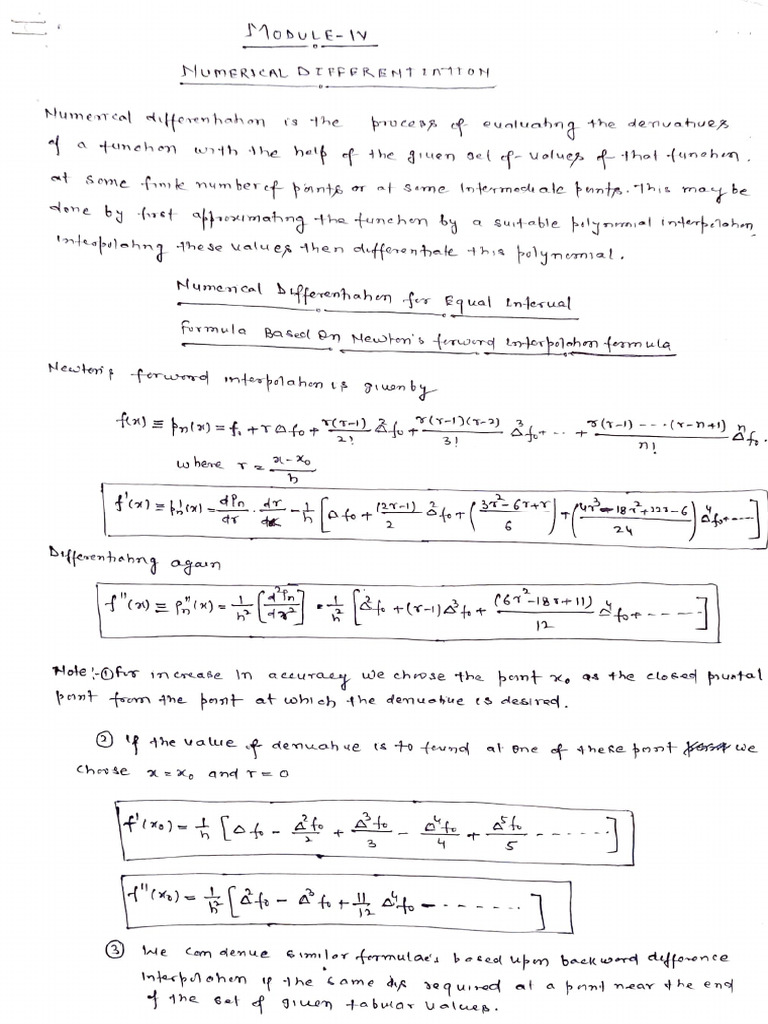 Numerical Differentiation MOD 4 NM | PDF | Mathematics | Numerical Analysis