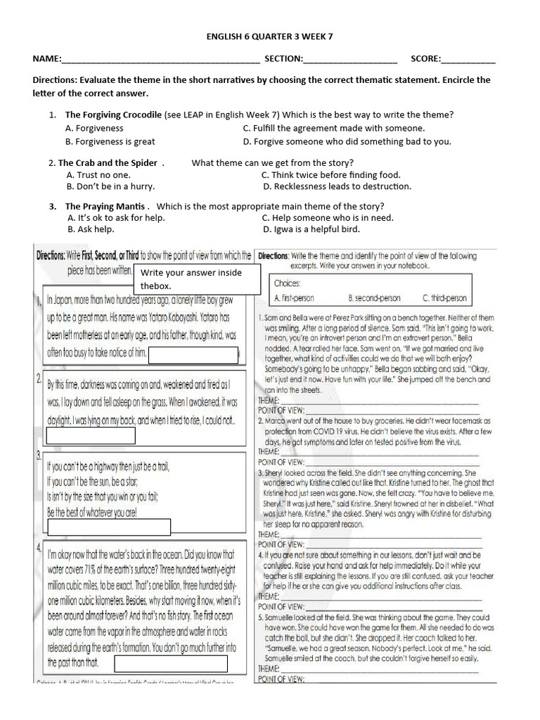 English 6 Quarter 3 Week 7 | PDF