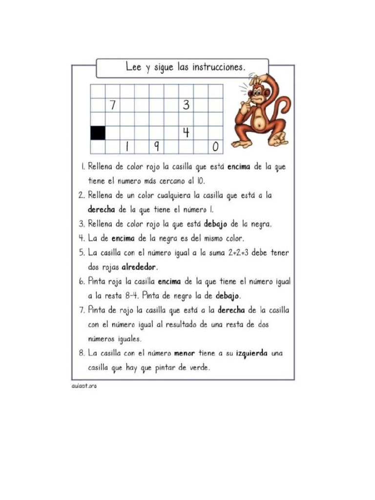 Lee y Sigue Instrucciones Juego | PDF