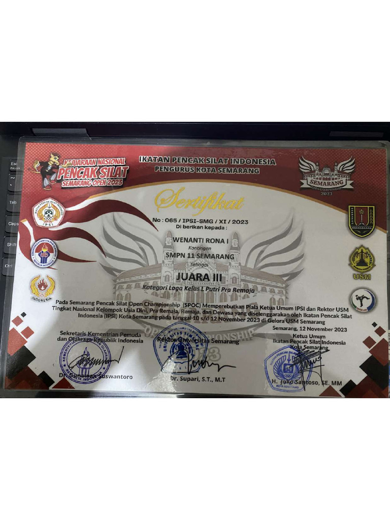 Piagam Kejuaraan Contoh | PDF