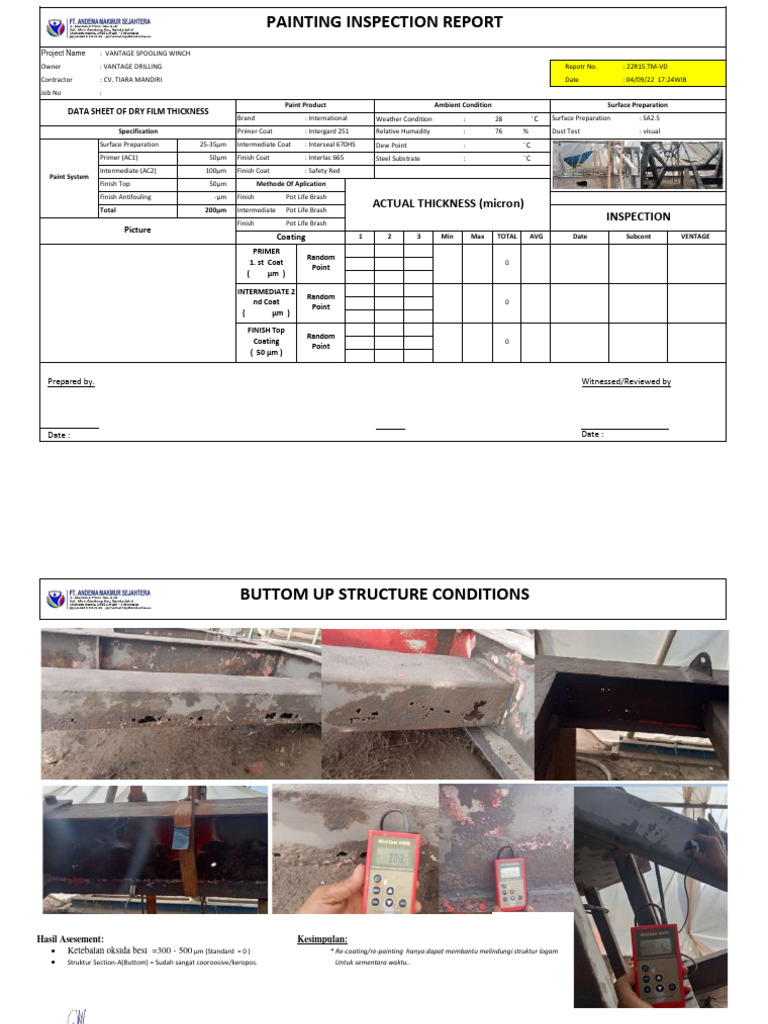 Corrosive Assesment - SPOOLING WINCH - VANTAGE DRIL - Report | PDF ...