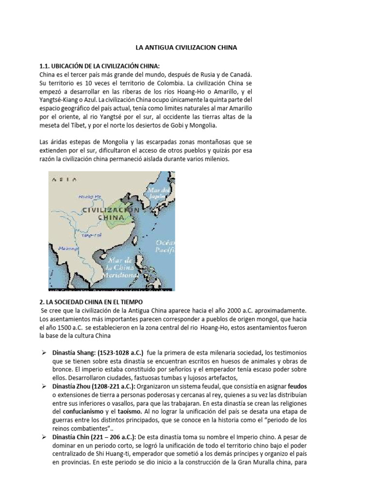 La Antigua Civilizacion China | PDF | China | Política mundial