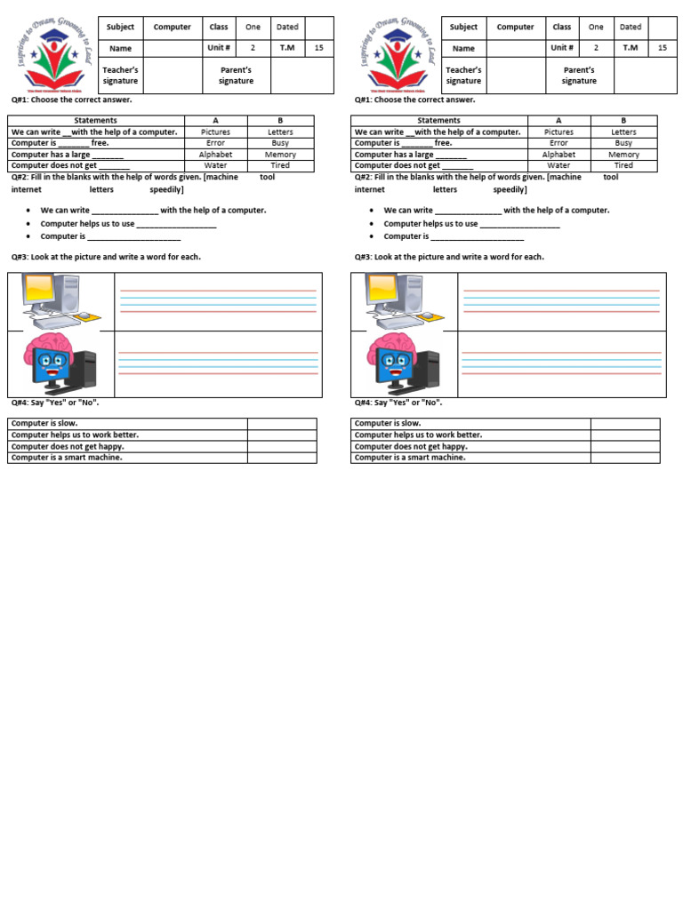 Computer Class 1 Unit #2 | PDF | Computing | Computer Science