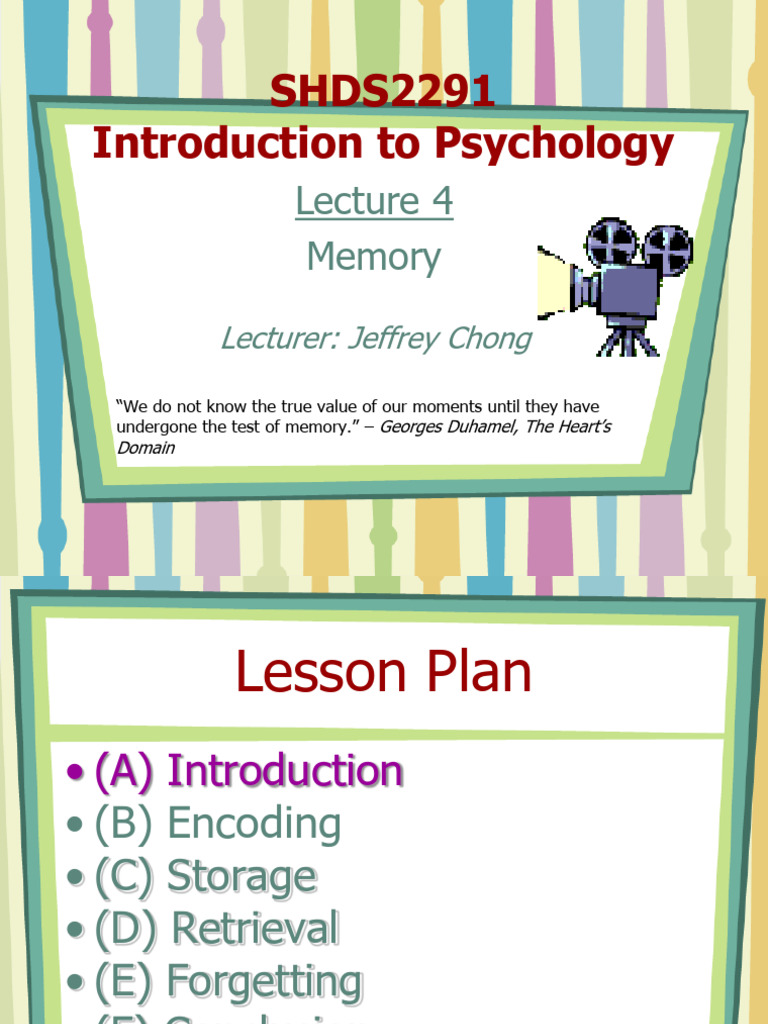 SHDS2291 Introduction To Psychology: Memory | PDF | Long Term Memory | Memory