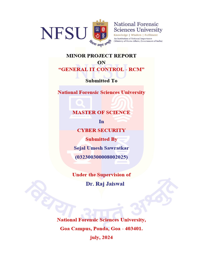 Minor Project Report ON: "General It Control - RCM" | PDF | Computer ...