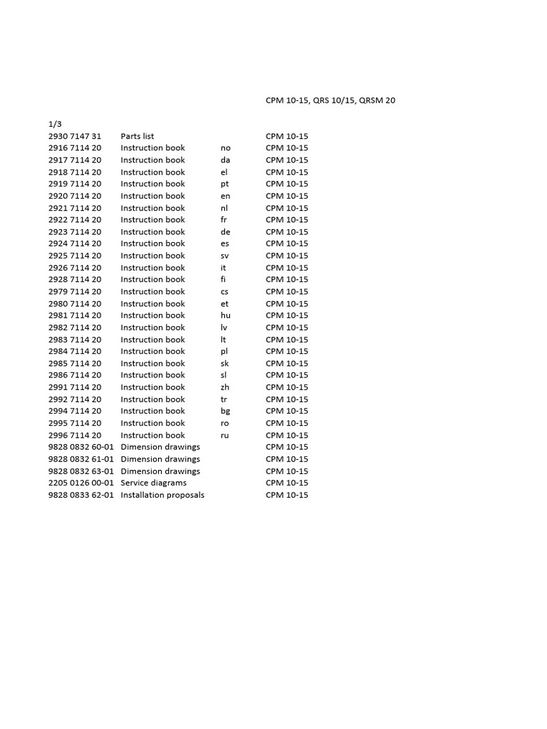 Matrix CPM 10-20, QRS 10-15, QRSM 20 | PDF
