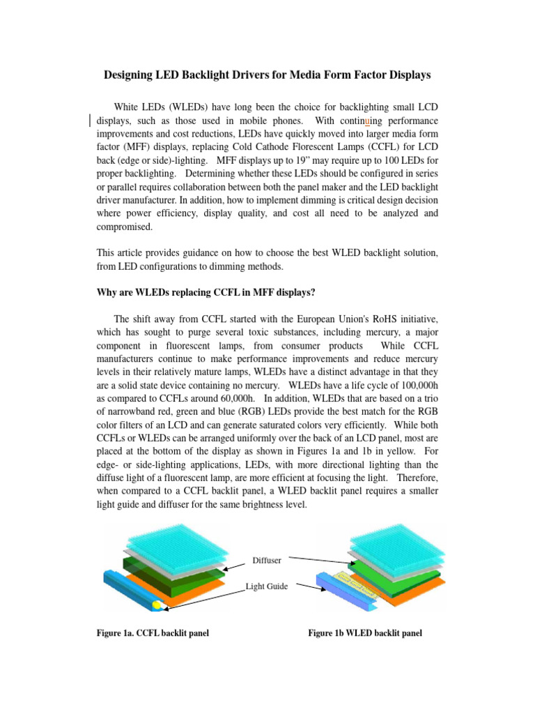 Designing LED Backlighting Drivers For Media Form Factor Display | PDF ...