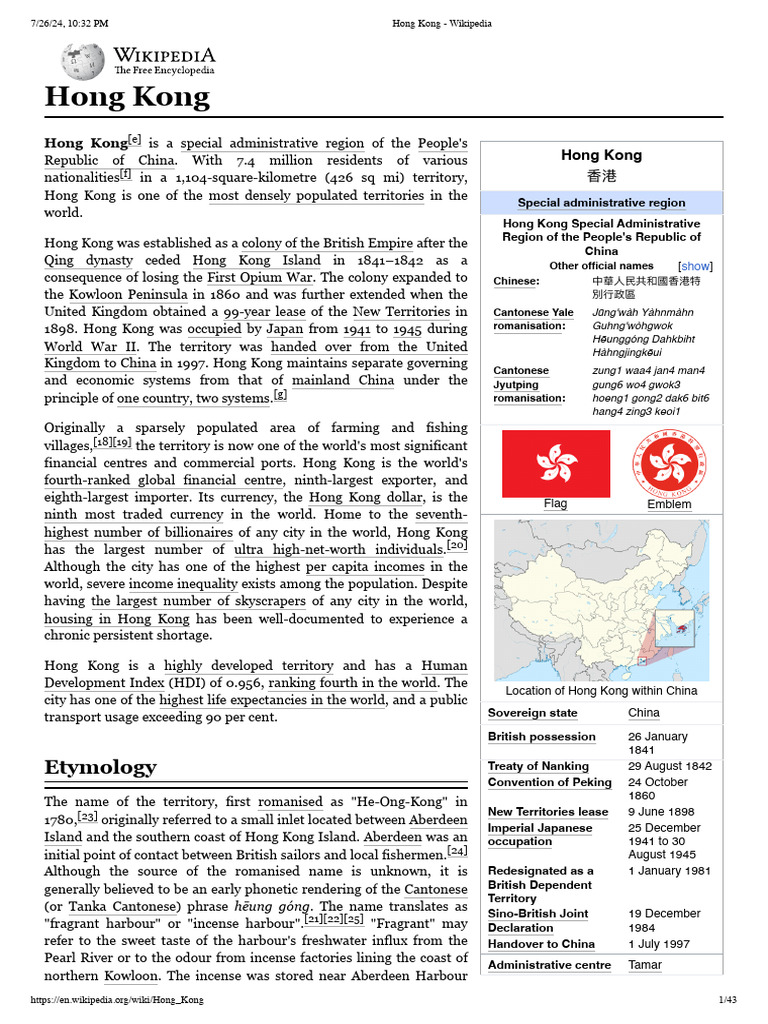 Hong Kong | PDF | Hong Kong | Government