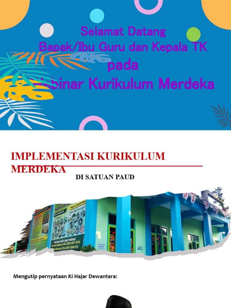 1 PPT Kurikulum Merdeka TK | PDF | Pengembangan Diri
