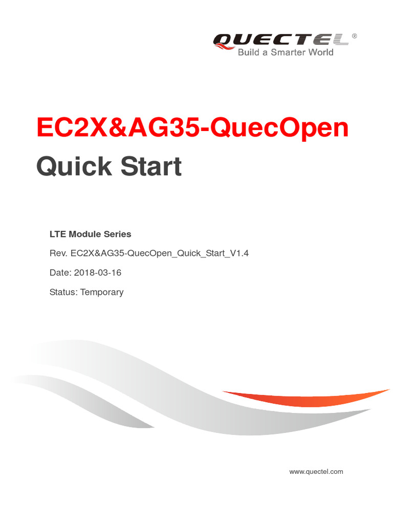 Quectel EC2X&AG35 QuecOpen Quick Start V1.4 Preliminary | PDF | Computer File | Installation ...