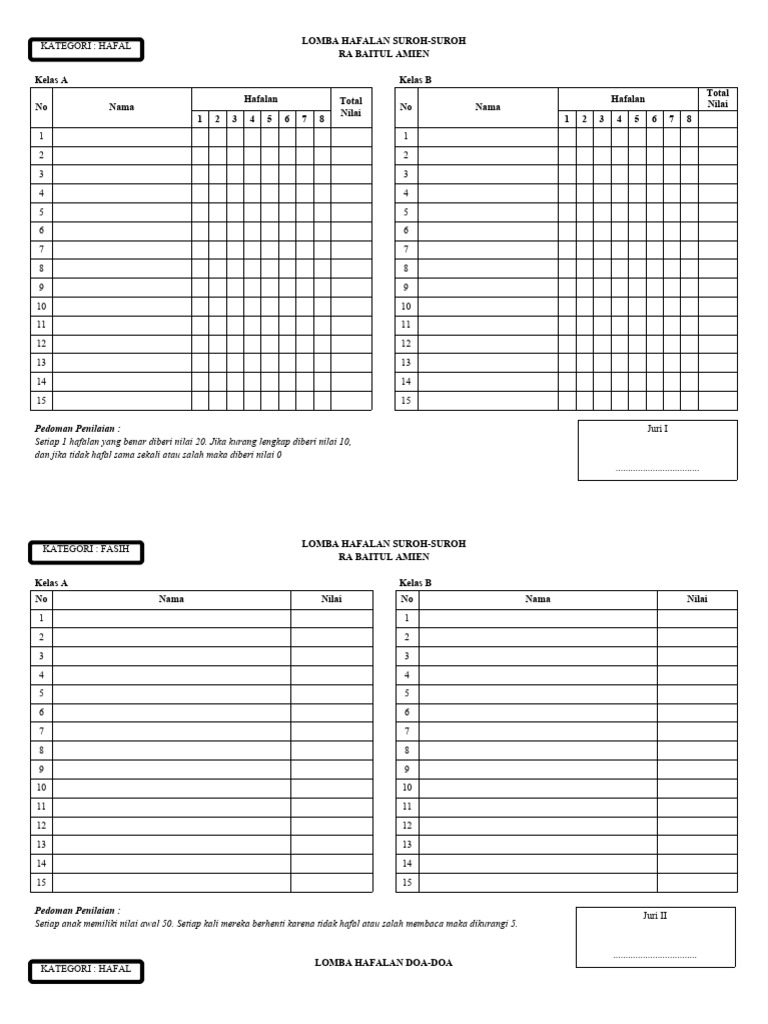 Form Penilaian | PDF