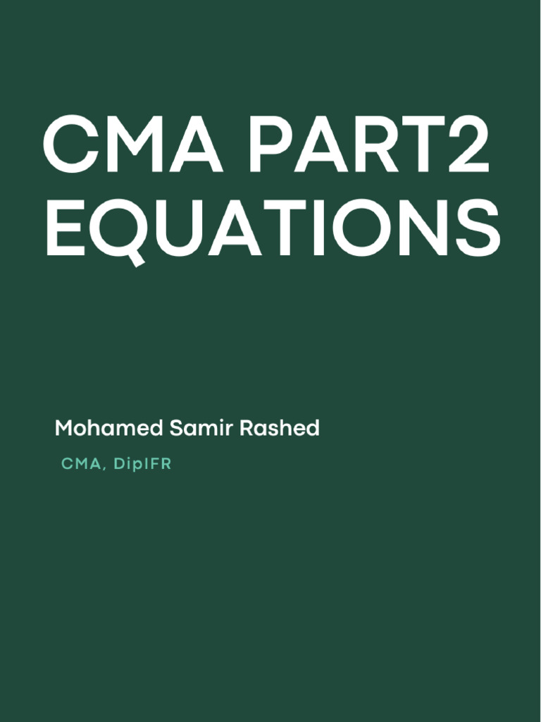 CMA Part 2 Equation by Mohamed Samir 1719154375 | PDF | Dividend | Option (Finance)