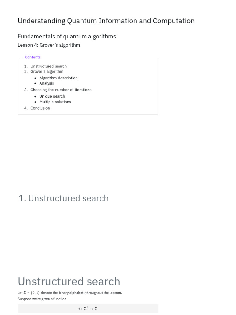 8 - Grover's Algorithm | PDF | Mathematical Logic | Applied Mathematics 8 - Grover's Algorithm | PDF | Mathematical Logic | Applied Mathematics