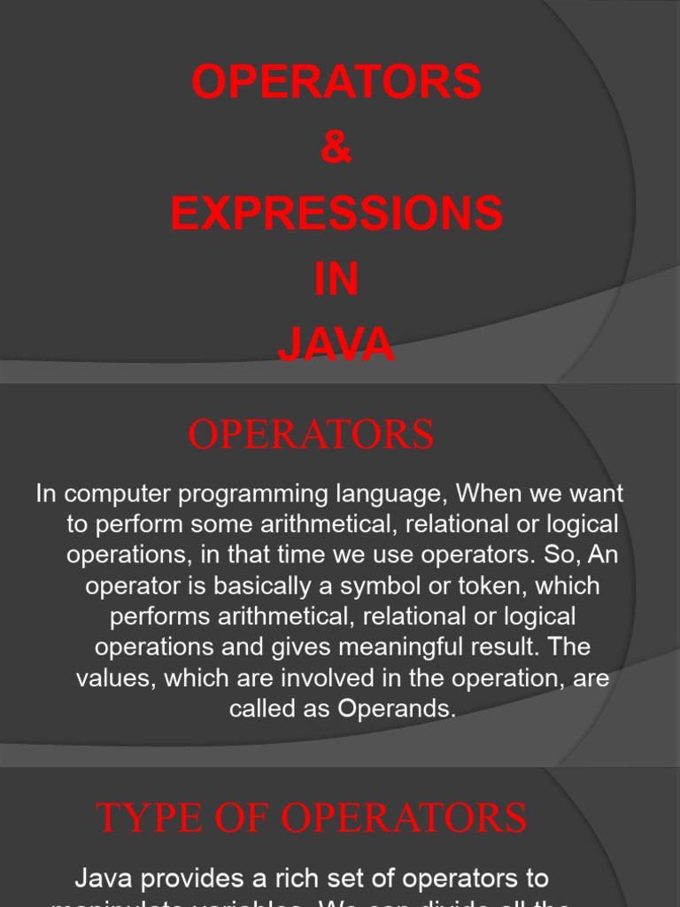 Chapter 4 - Operator and Expression in Java | PDF | Computer Programming | Mathematics