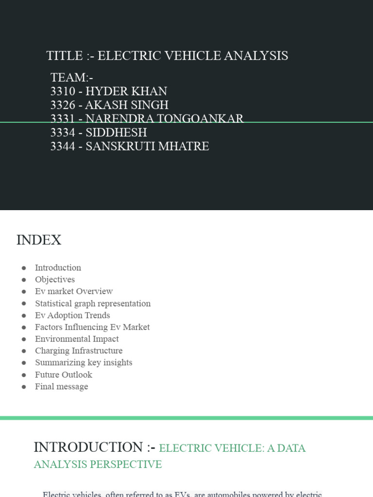 Title - Electric Vehicle Analysis | PDF | Electric Vehicle | Infrastructure