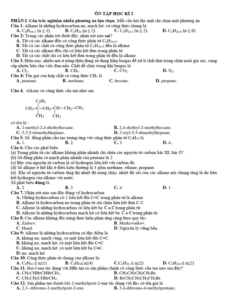 (23-24) H U Cơ - Ôn HKII | PDF